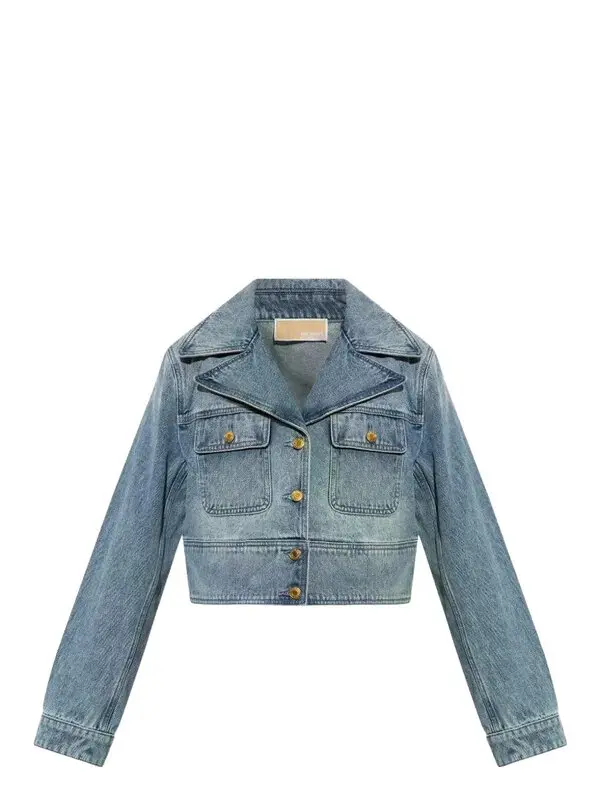 Michael Kors Button Cropped Jacket - Blue