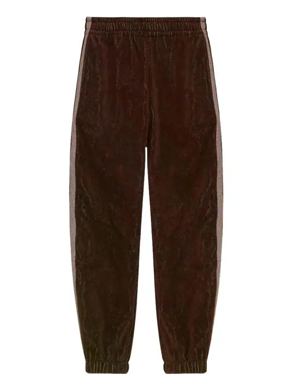 Versace Side Stripe Cotton Trousers - Brown