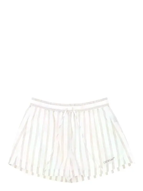 Off-White Striped Shorts - White