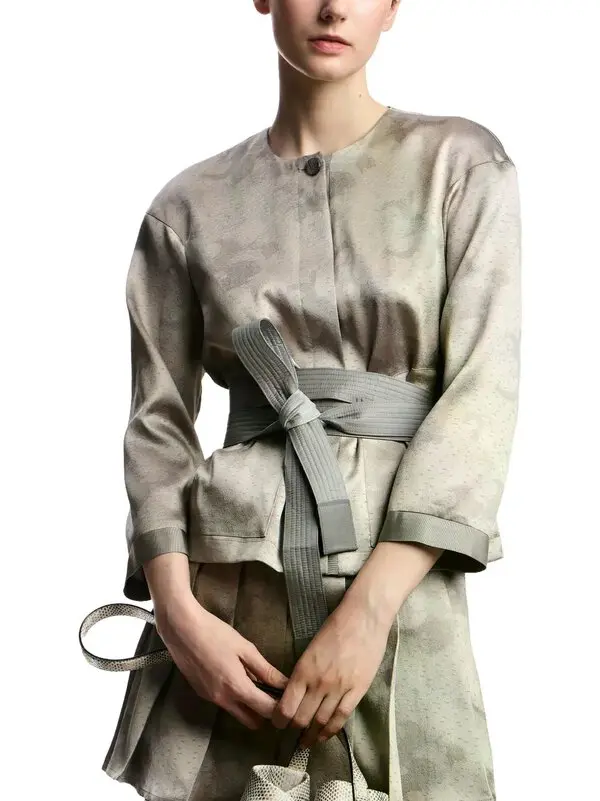 Emporio Armani Camouflage-print Jacket - Grey