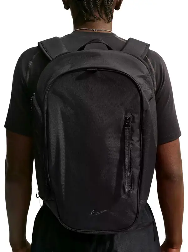 Nike Embroidered Swoosh Zip-fastening Backpack - Black