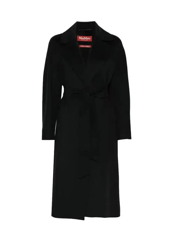 Max Mara Wraparound Virgin Wool Coat - Black