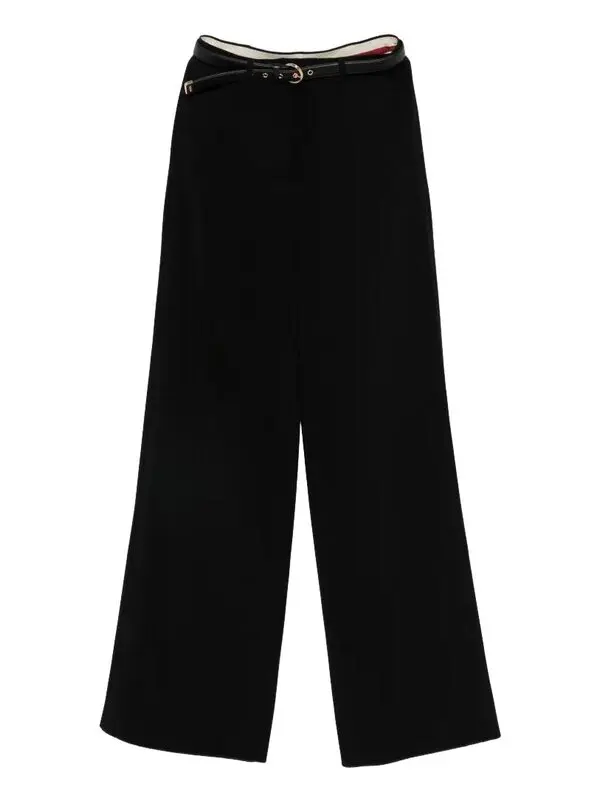 Max Mara Belted Wide-leg Trousers - Black
