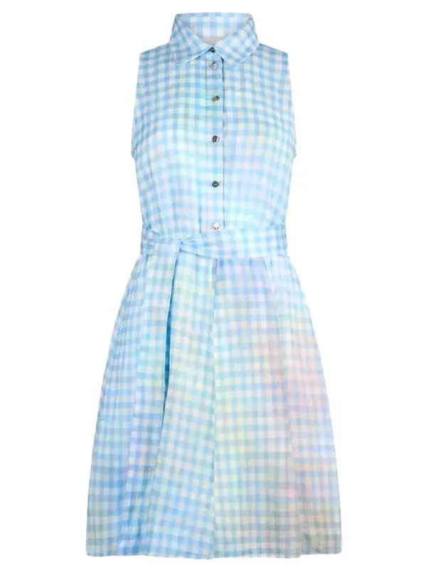 Liu Jo Belted Vichy Dress - Blue