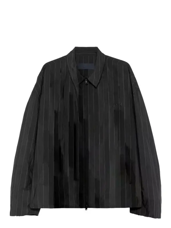 JUUN.J Pinstriped Zip Jacket - Black