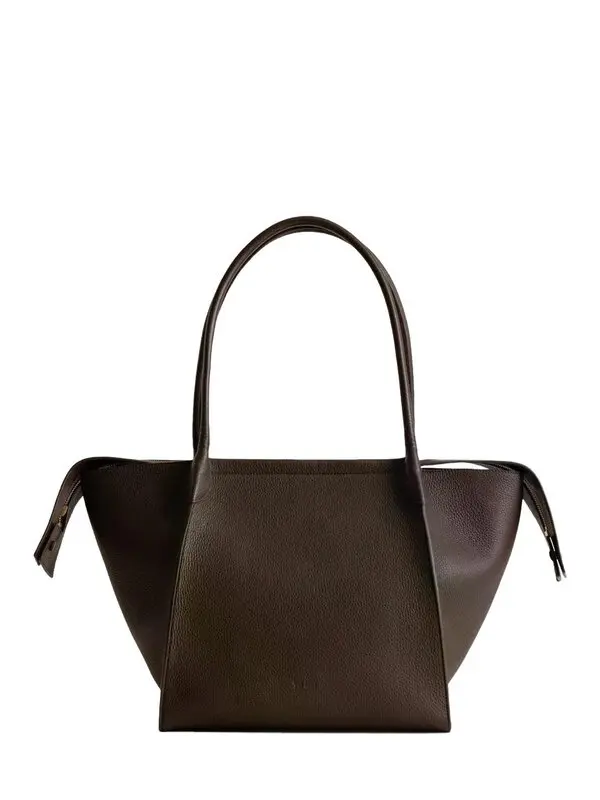 YU MEI Large Claudia Leather Tote Bag - Brown