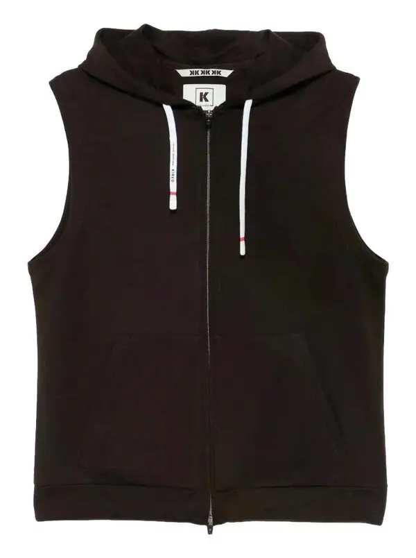 KIRED Zip-up Sleeveless Hoodie - Brown