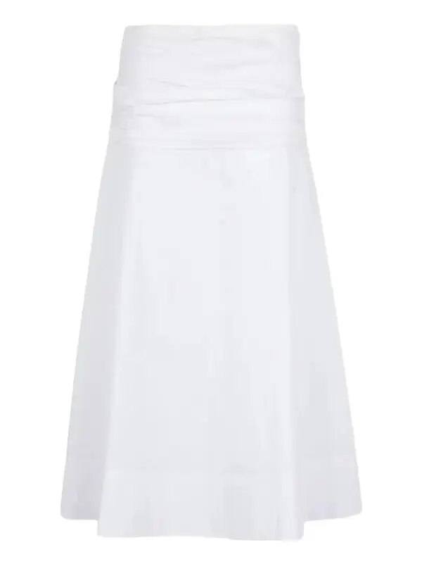 Staud Shirred Midi Skirt - White