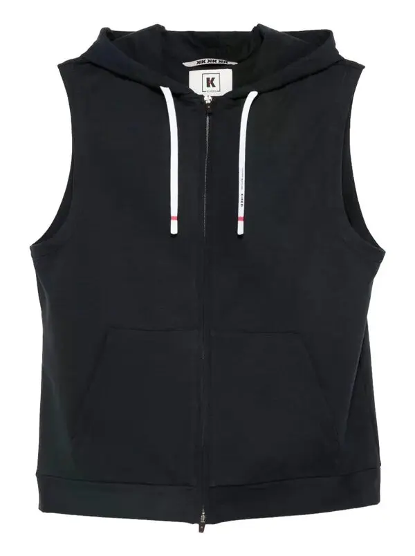 KIRED Zip-up Sleeveless Hoodie - Blue