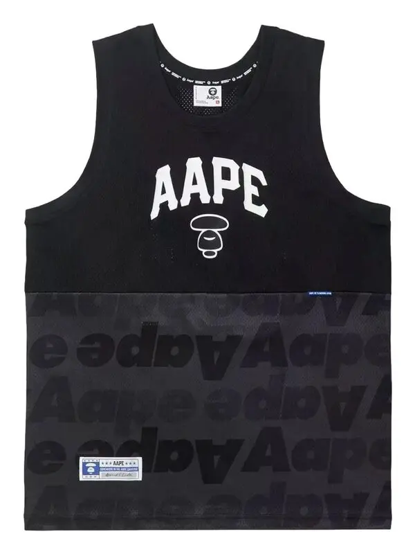 AAPE BY *A BATHING APE Moonface Panelled Tank Top - Black