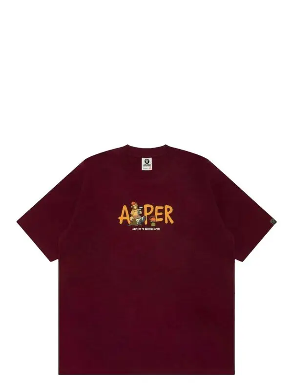 AAPE BY *A BATHING APE Camping Aaper 1 Crew-neck T-shirt - Red