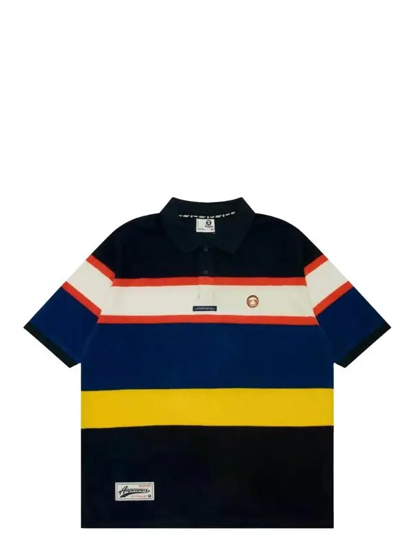 AAPE BY *A BATHING APE Striped Polo Shirt - Blue