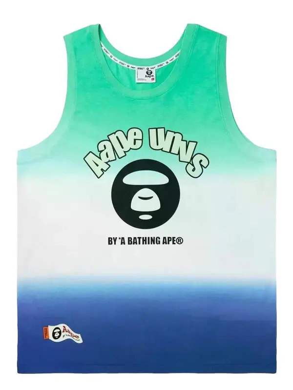 AAPE BY *A BATHING APE Moonface-printed Gradient Tank Top - Green
