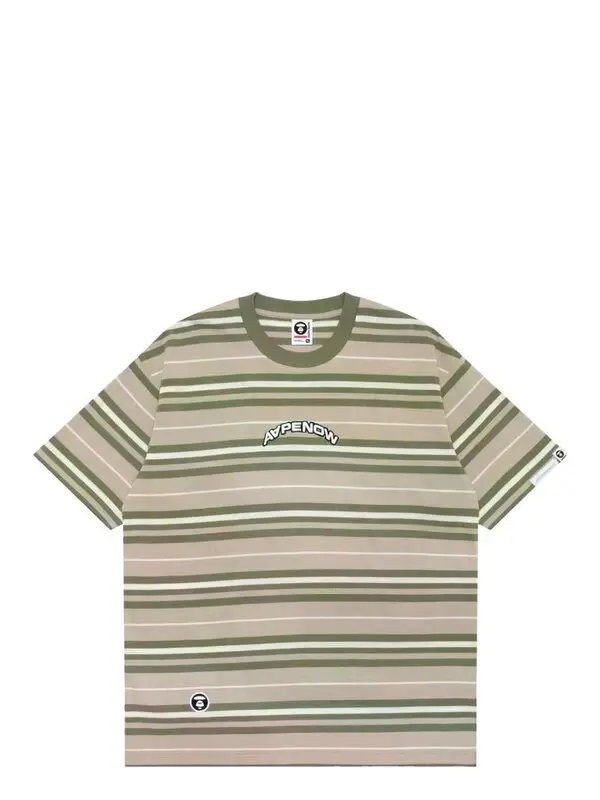 AAPE BY *A BATHING APE Striped Embroidered T-shirt - Green