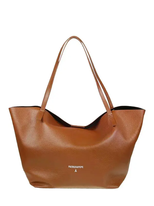 Patrizia Pepe Leather Tote Bag - Brown
