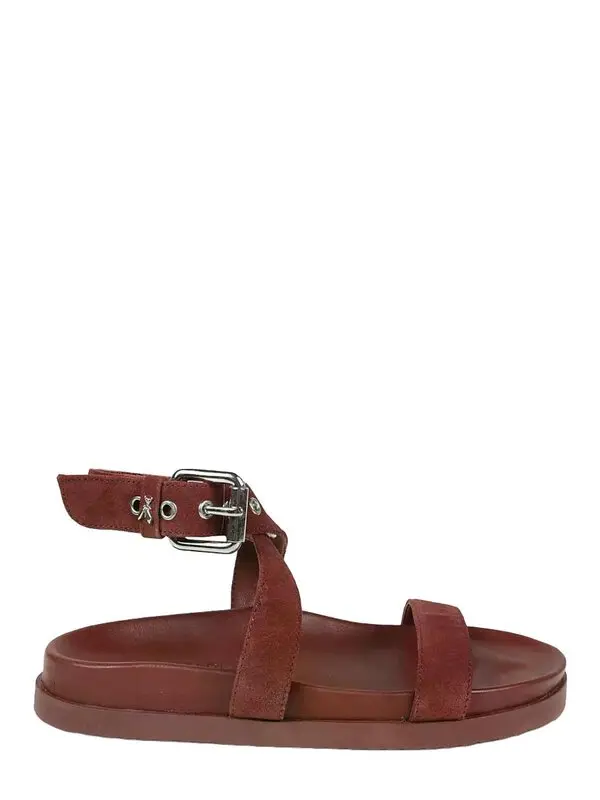 Patrizia Pepe Buckle Strap Leather Sandals - Red