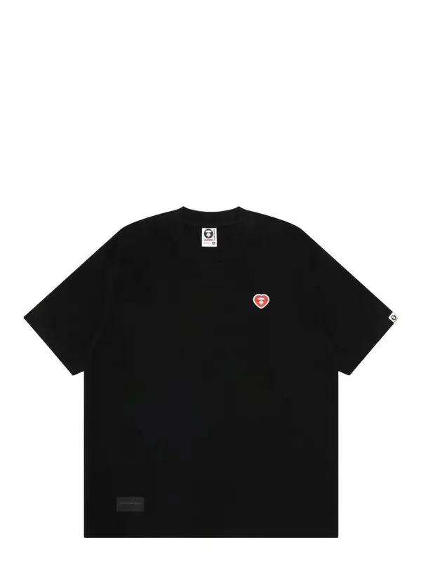 AAPE BY *A BATHING APE Moonface Heart-patch T-shirt - Black