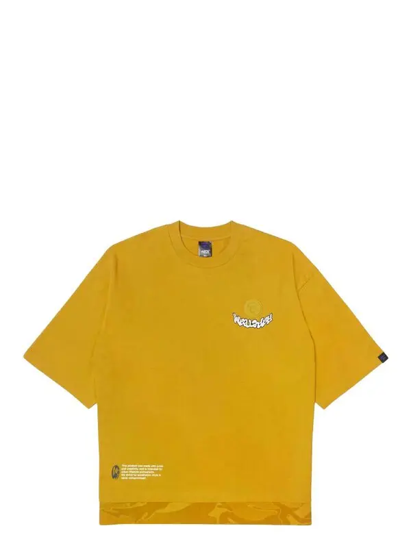 AAPE BY *A BATHING APE Moonface-patch T-shirt - Yellow