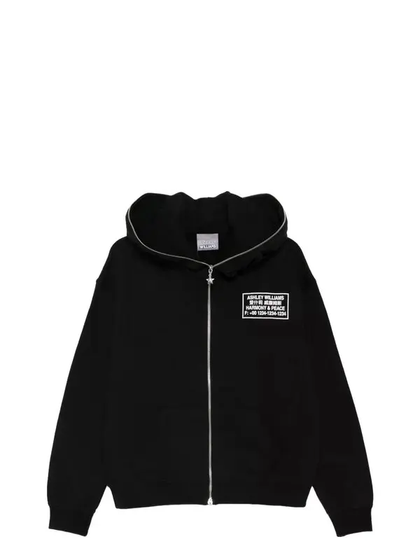 Ashley Williams Harmony & Peace Full-zip Hoodie - Black