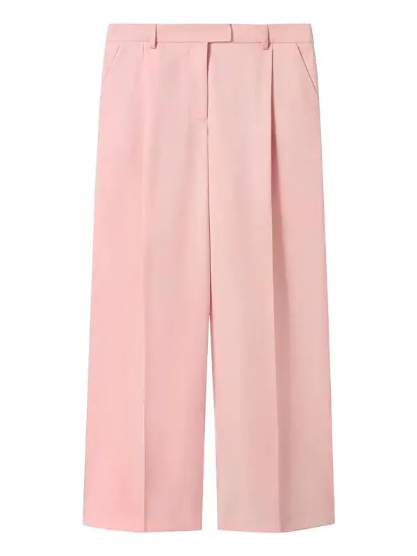 La DoubleJ Loose Fit Wool Satin Pants - Pink