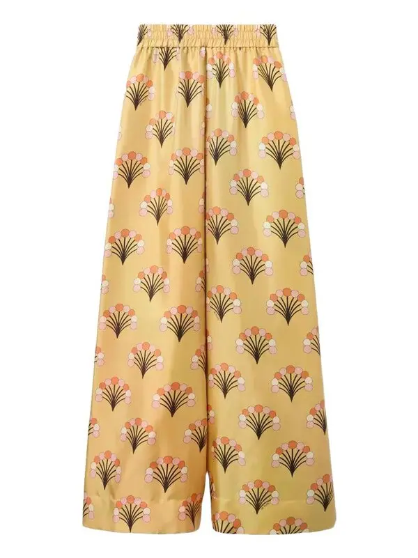 La DoubleJ Printed Palazzo Pants - Yellow