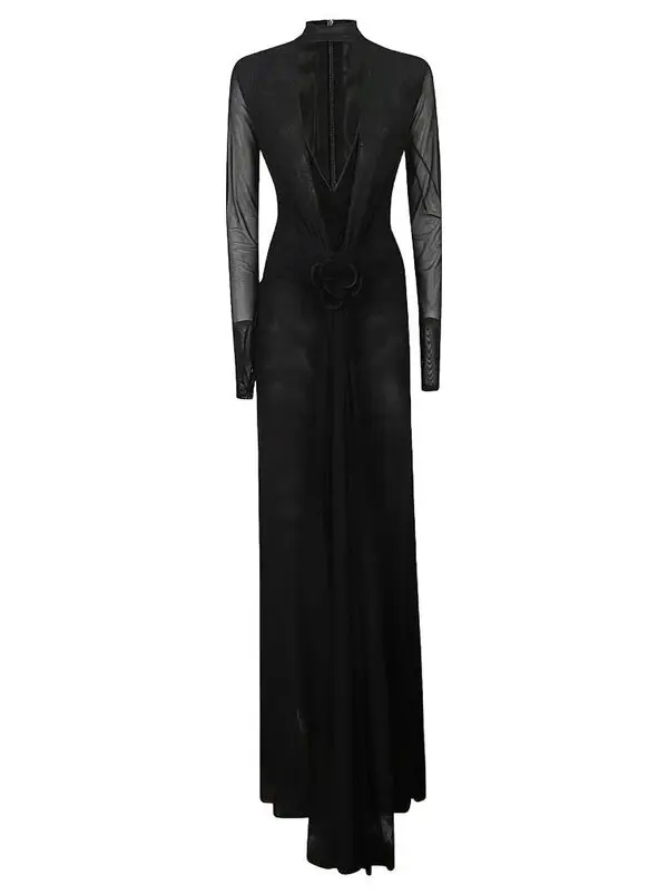 David Koma Floral-appliqué Maxi Dress - Black
