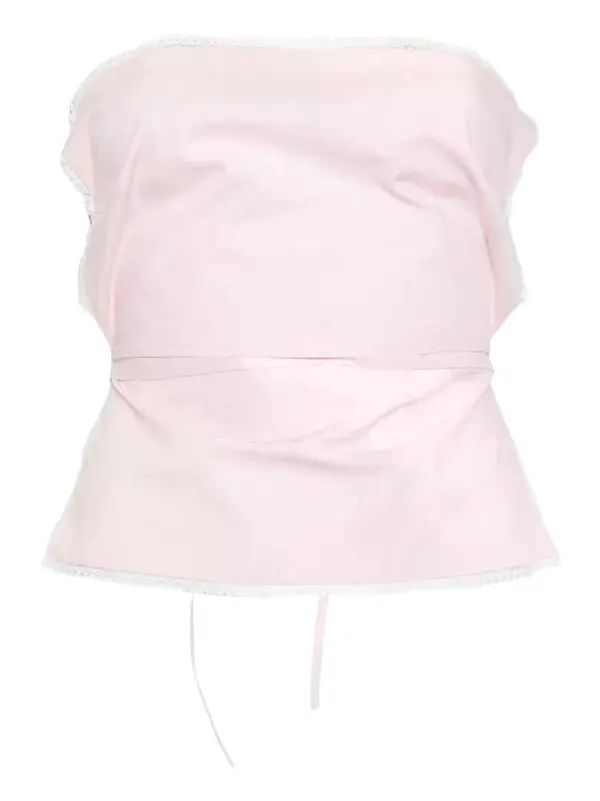MSGM Lace-trimmed Top - Pink