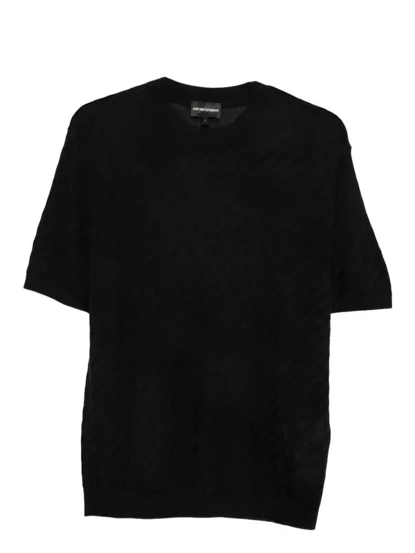 Emporio Armani Textured Short-sleeve T-shirt - Black