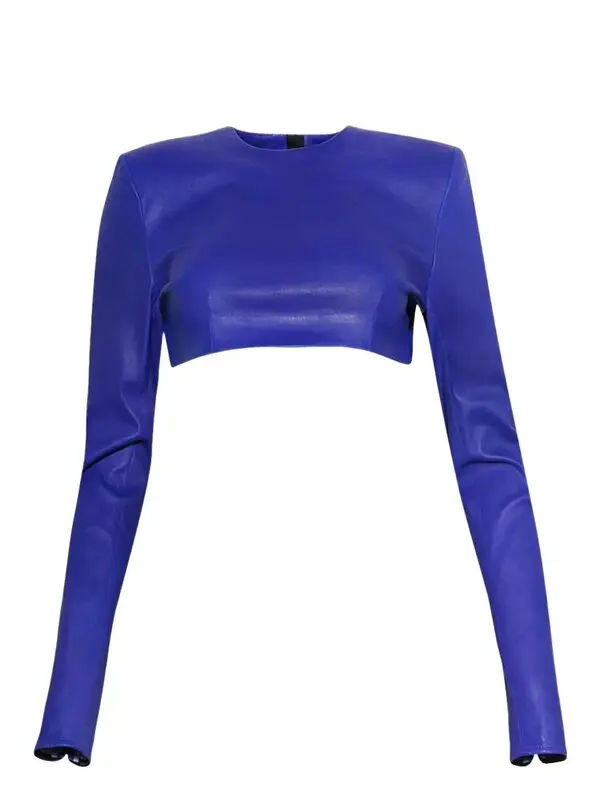 LAQUAN SMITH Long-sleeve Cropped Top - Blue