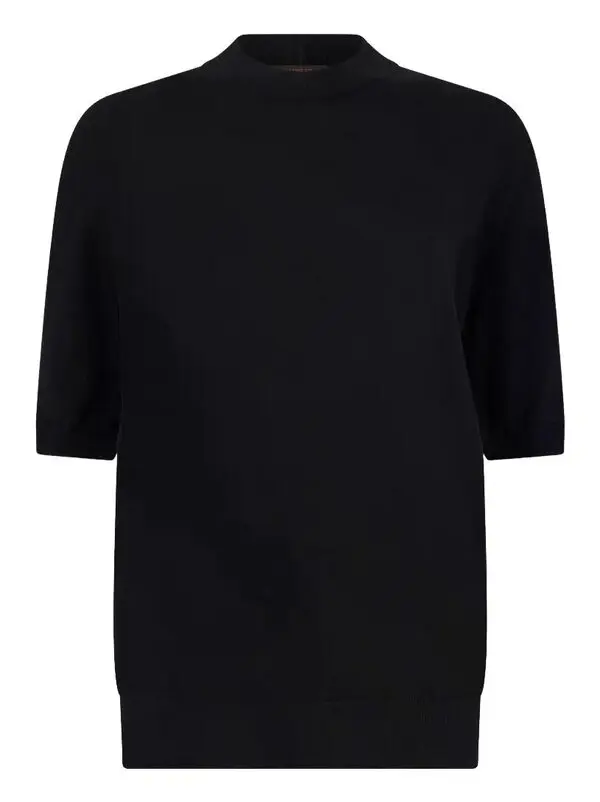 SLOWEAR Short Sleeve Sweater - Black