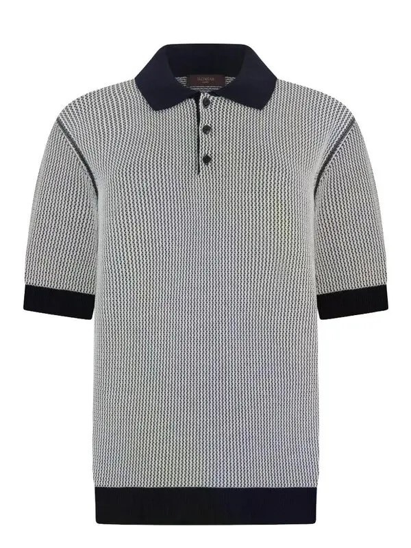 SLOWEAR Ribbed-knit Polo Shirt - Neutrals