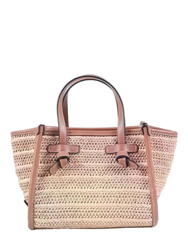 GIANNI CHIARINI Knot-detail Woven Shoulder Bag - Pink
