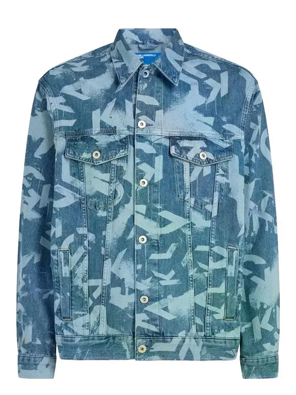 Karl Lagerfeld All-over Print Jacket - Blue