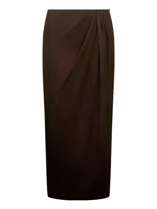 Max Mara Draped Midi Skirt - Brown