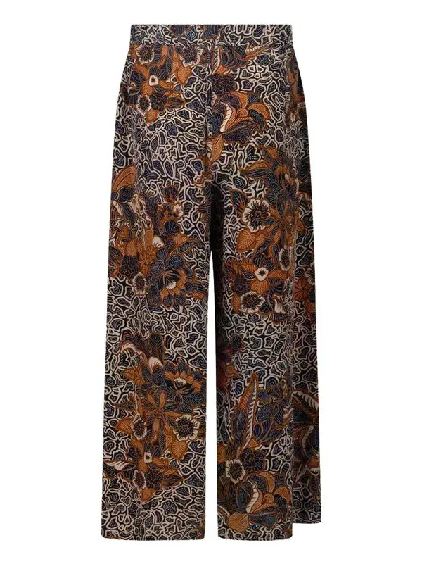Max Mara Floral-print Trousers - Brown