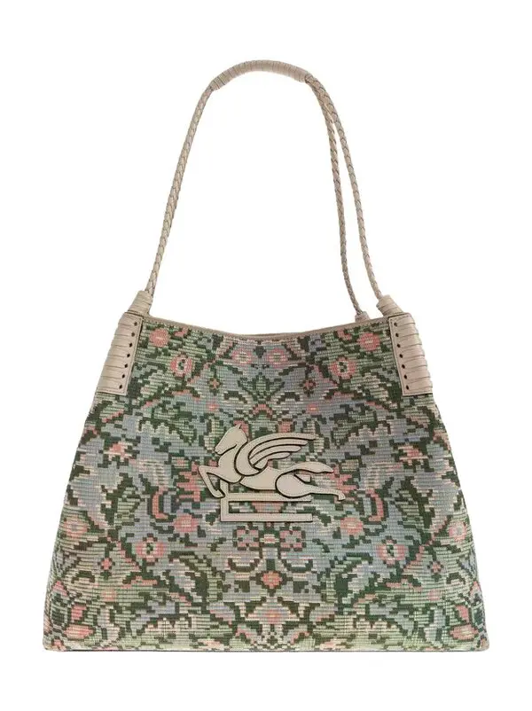 Etro Floral Pegasus Tote Bag - Blue