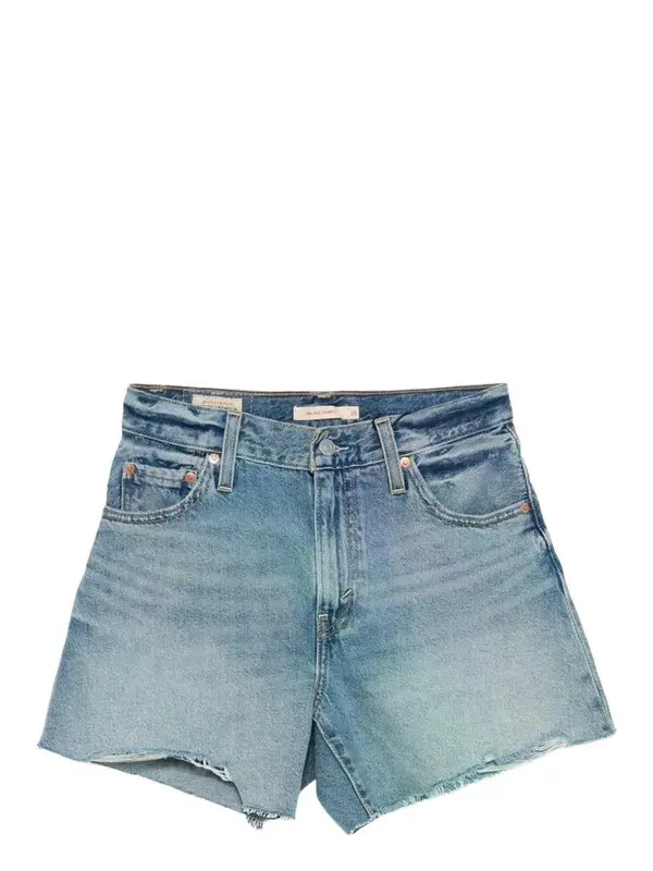 LEVI'S Frayed Hem Denim Shorts - Blue