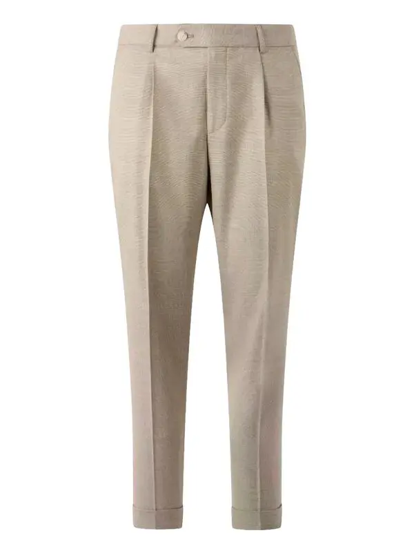 BOSS Buttoned Tailored Trousers - Neutrals