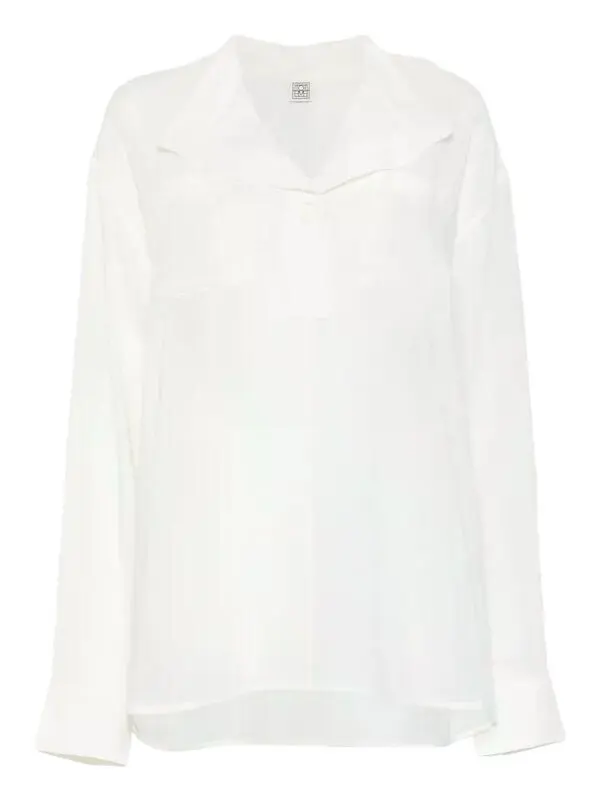 TOTEME Overlapping-collar Blouse - Neutrals