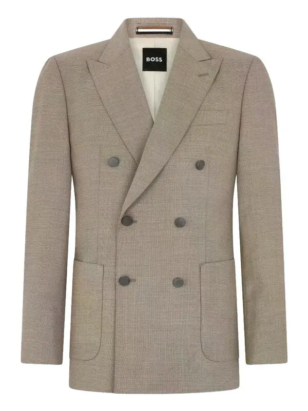 BOSS Peak-lapel Double-breasted Blazer - Neutrals