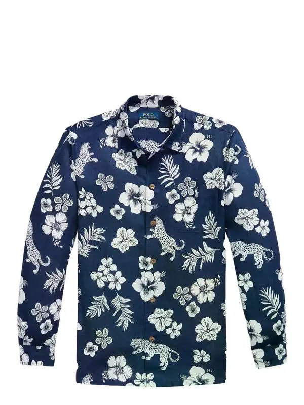Polo Ralph Lauren Floral Pocket Long-sleeve Shirt - Blue