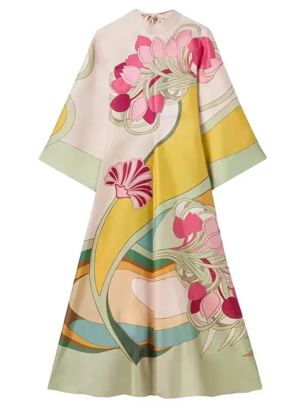La DoubleJ Magnifico Floral Print Silk Twill Dress - Green