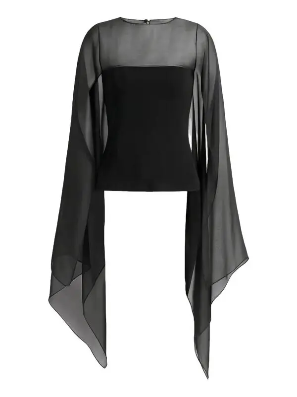 Alberta Ferretti Draped Overlay Top - Black