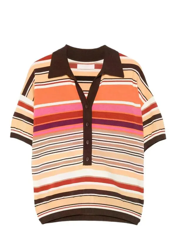 Faithfull The Brand Striped Buttoned Polo Shirt - Neutrals