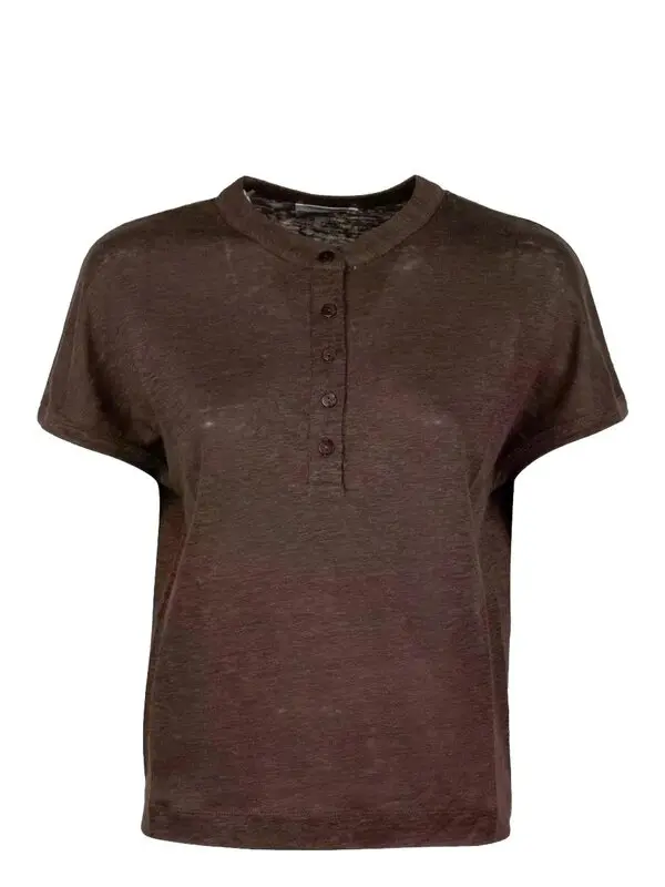 KANGRA Buttoned T-shirt - Brown