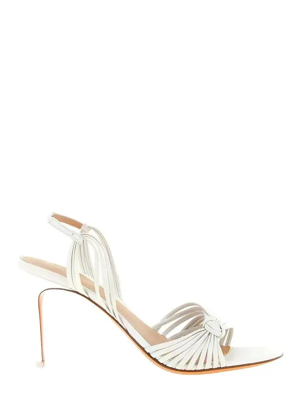Santoni Eloise Knot-detail Leather Sandals - White