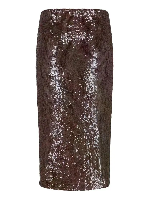 P.a.r.o.s.h Sequin Embellished Skirt - Brown