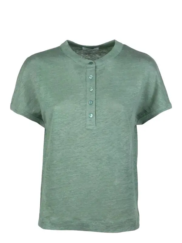 KANGRA Button Short-sleeve T-shirt - Green