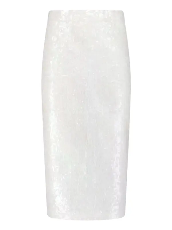 P.a.r.o.s.h Sequin Embellished Skirt - White