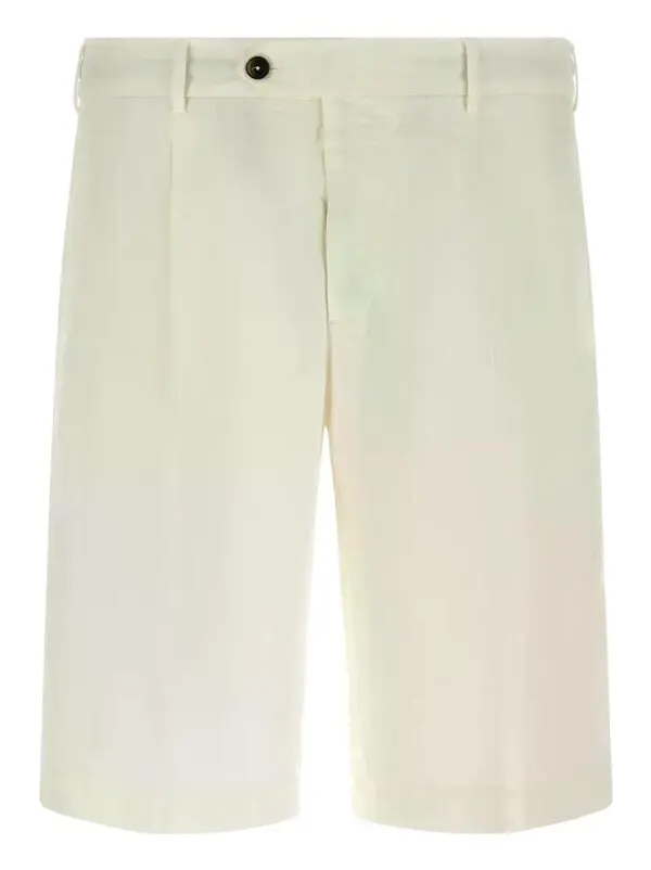 PT TORINO Buttoned Pleated Shorts - White